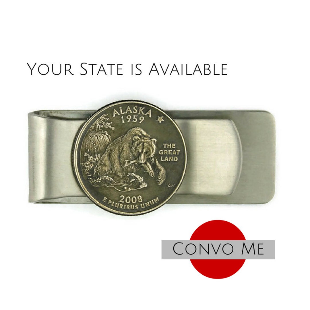 Alaska Quarter Money Clip | Unique Bear Design, State Souvenir - Etsy