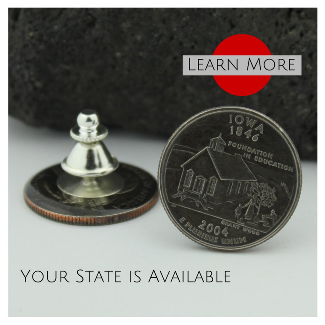Iowa Quarter Lapel Pin: Authentic State Souvenir, Travel Keepsake - Etsy