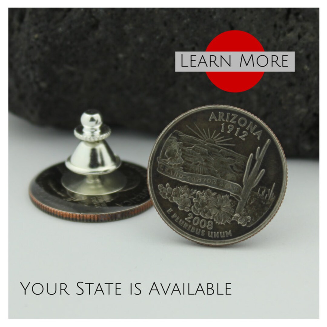 Arizona Mens Lapel Pin - A Unique Lapel Pin Handmade Using the Arizona ...