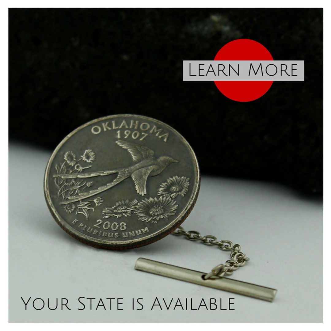 Oklahoma Quarter Tie Pin: Handmade Lapel Pin - Etsy