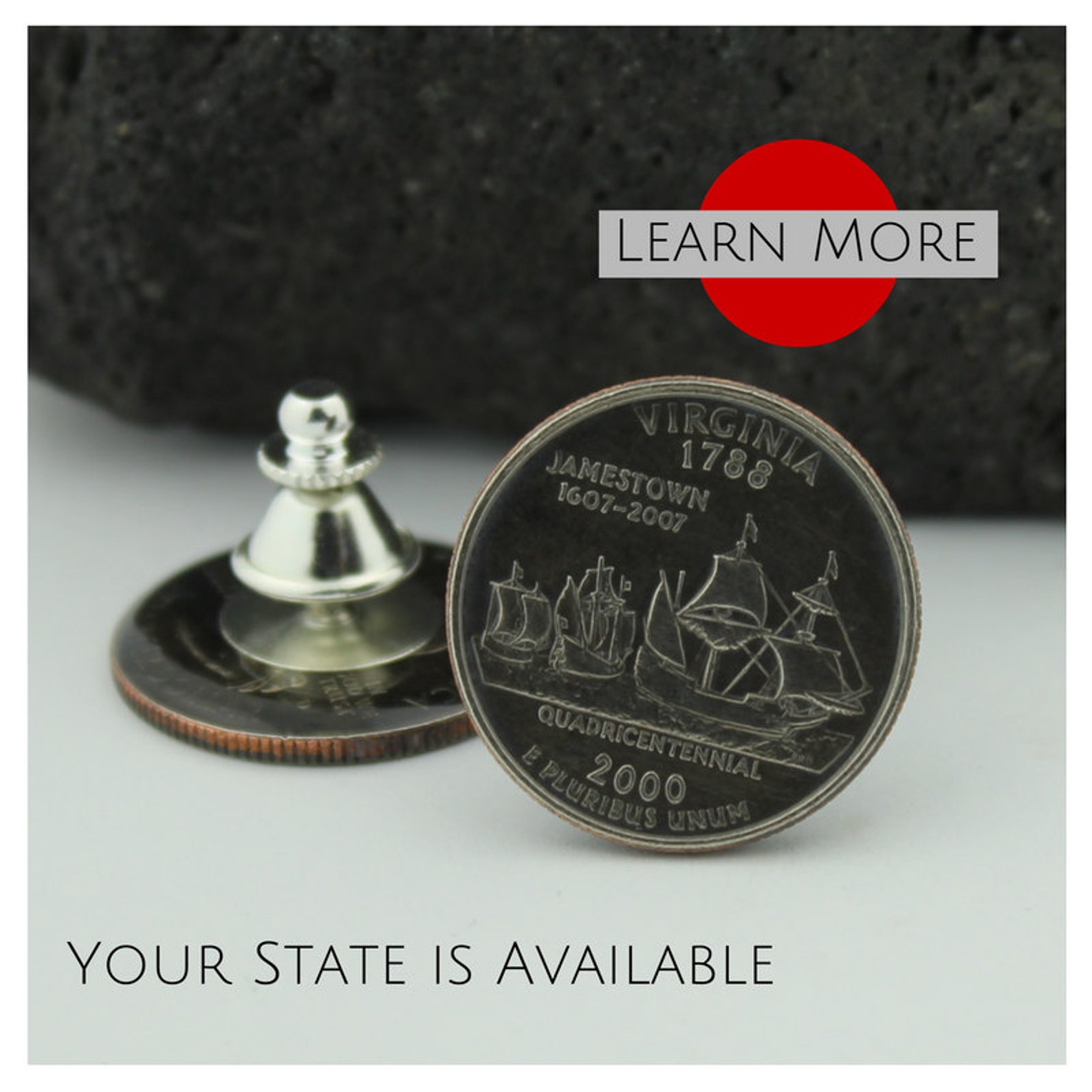 Virginia Lapel Pin A Unique Handmade Lapel Pin Using the Virginia State ...