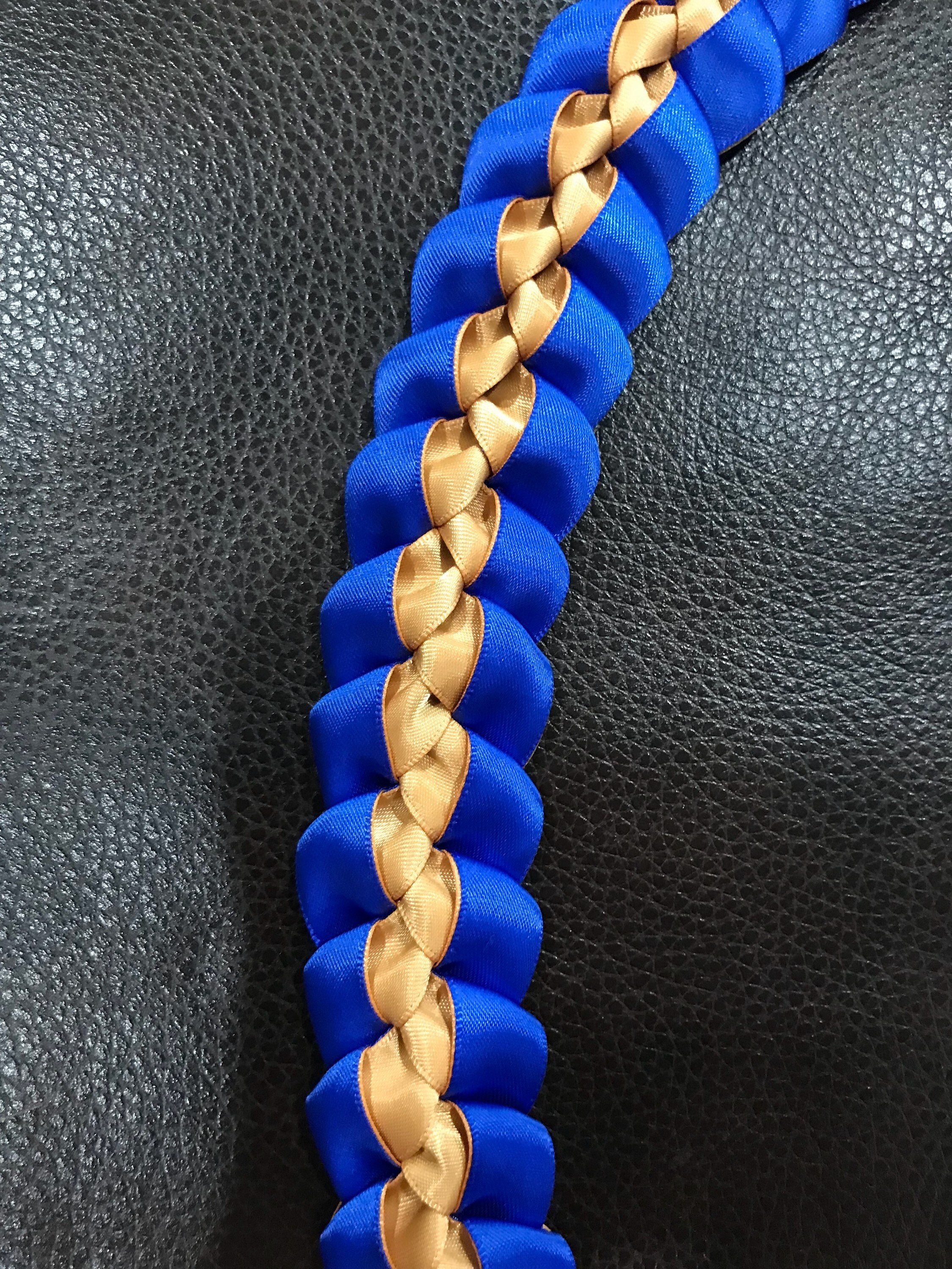Graduation Lei Ribbon Lei Royal Blue and Gold Lei Single | Etsy