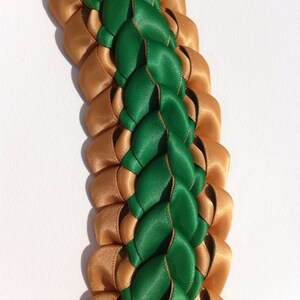 42" Graduation Lei Ribbon Lei the Gold and Green Double Braided Lei ...