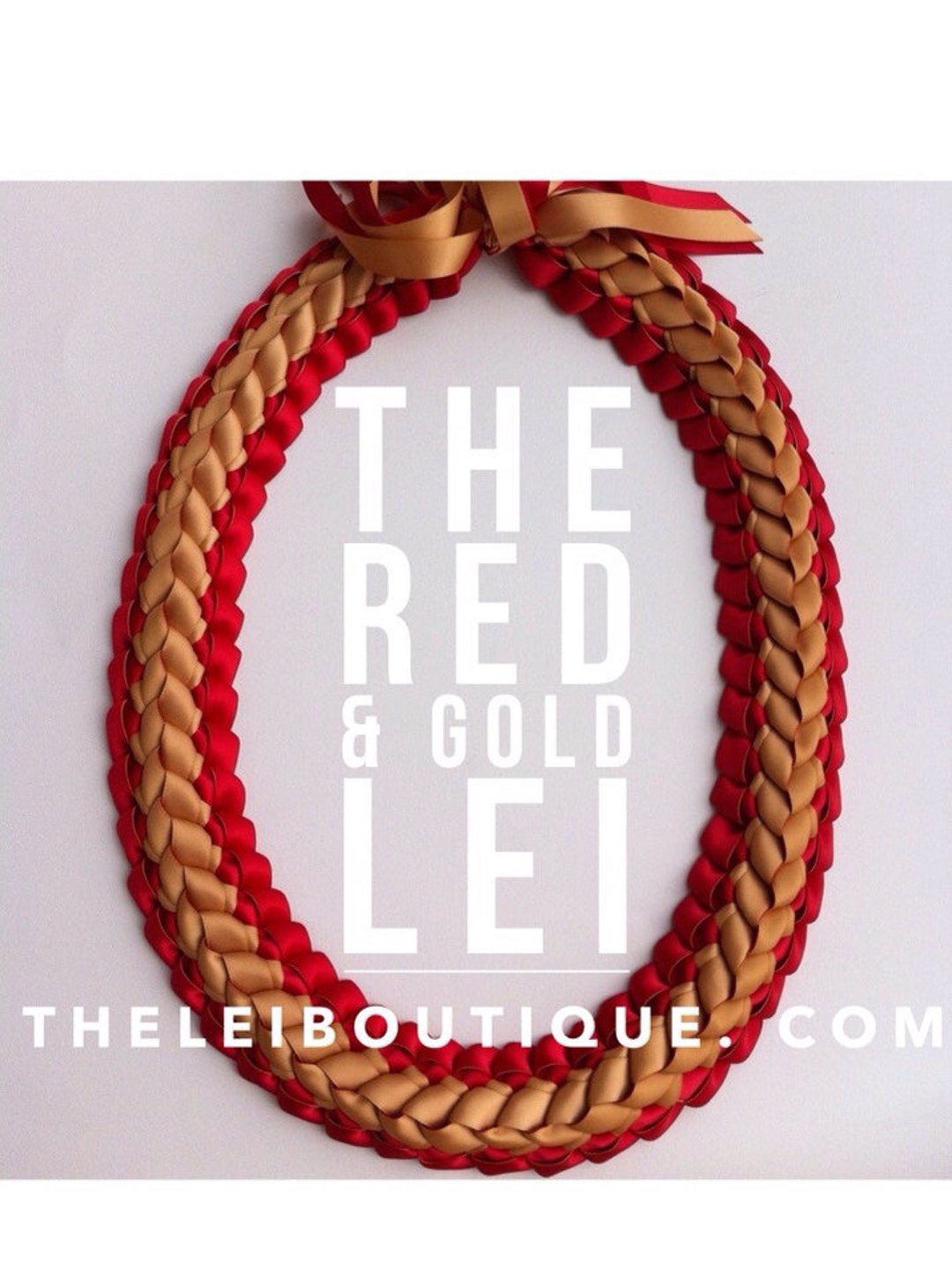 Graduation Lei the Red and Gold Lei Handmade Double Braided Lei With ...