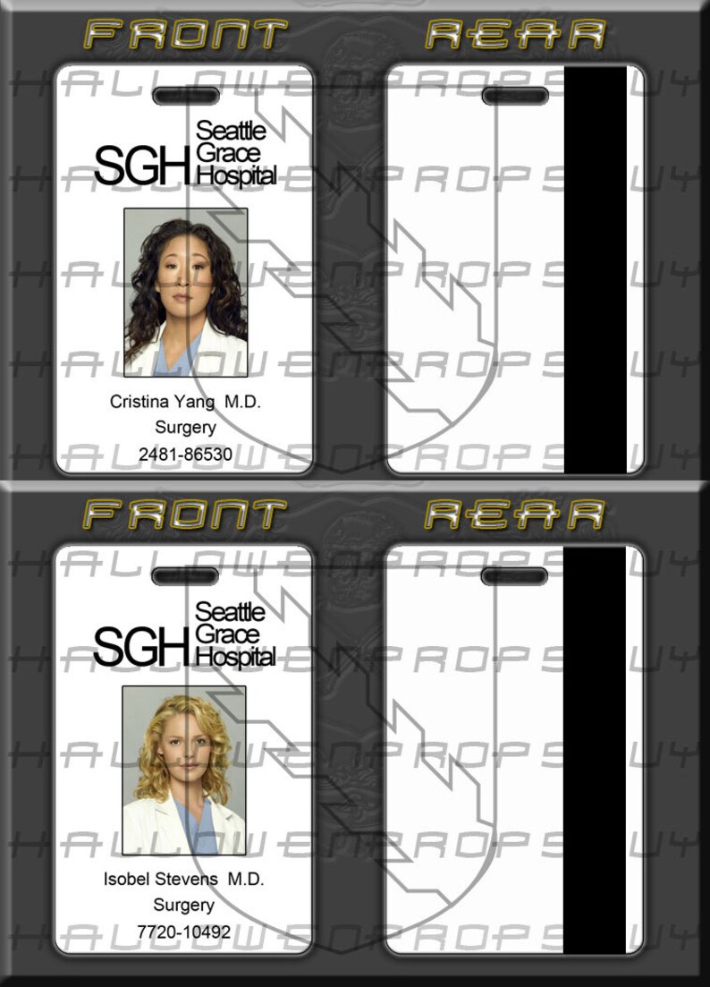 Grey's Anatomy Seattle Grace ID Card Replica With Clip - Etsy