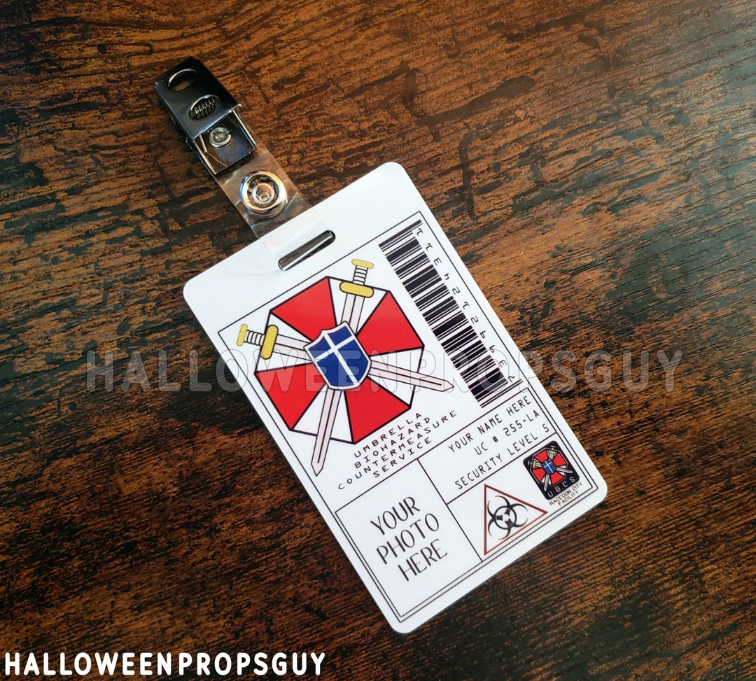 Resident Evil Style Umbrella Corp UBCS Custom ID Card Printed on Hico ...