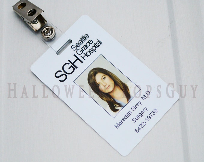Grey's Anatomy Seattle Grace ID Card Replica With Clip - Choice: Grey ...