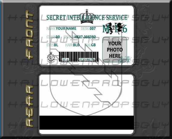 007 James BOND Style Custom ID Card Printed on Hico Magstripe - Etsy