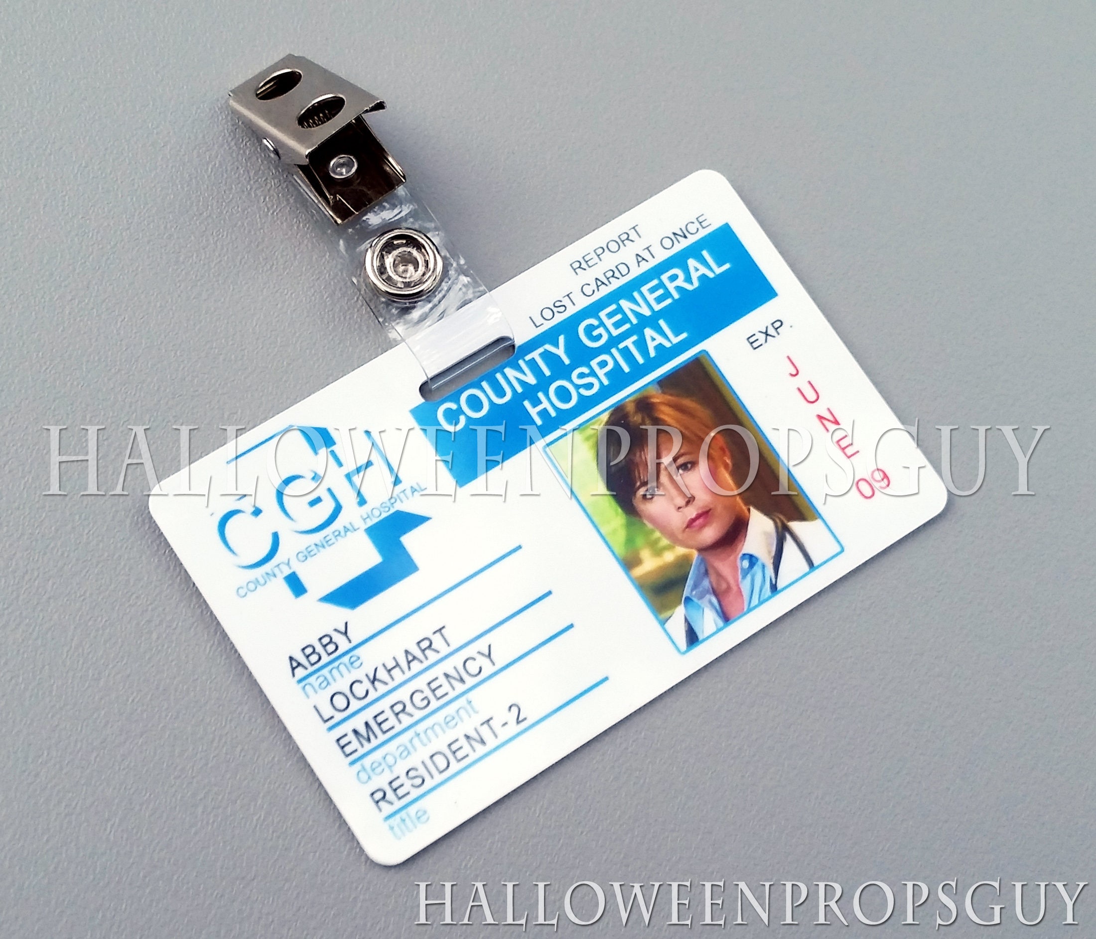 ER Style County General Hospital PVC ID Card Prop Replica with | Etsy