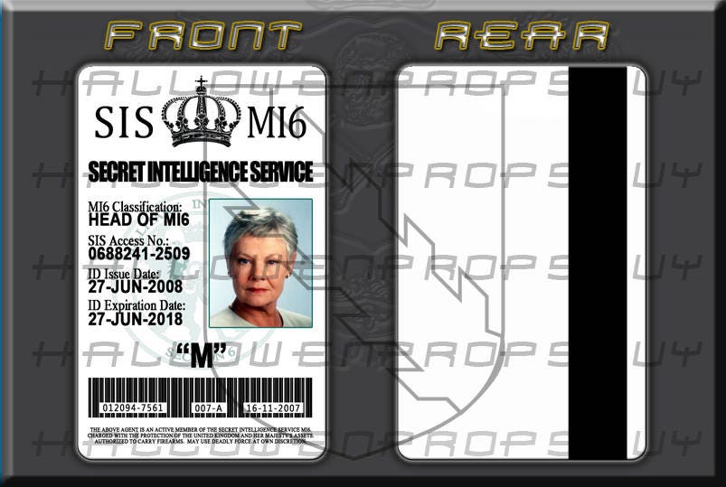 007 James Bond Style Pvc Id Card Badge James Bond or - Etsy