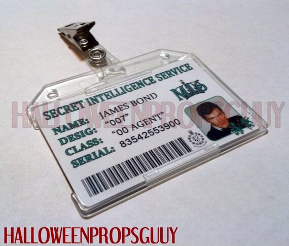007 James Bond Style Pvc Id Card Badge W/ Rigid Holder & Clip | Etsy