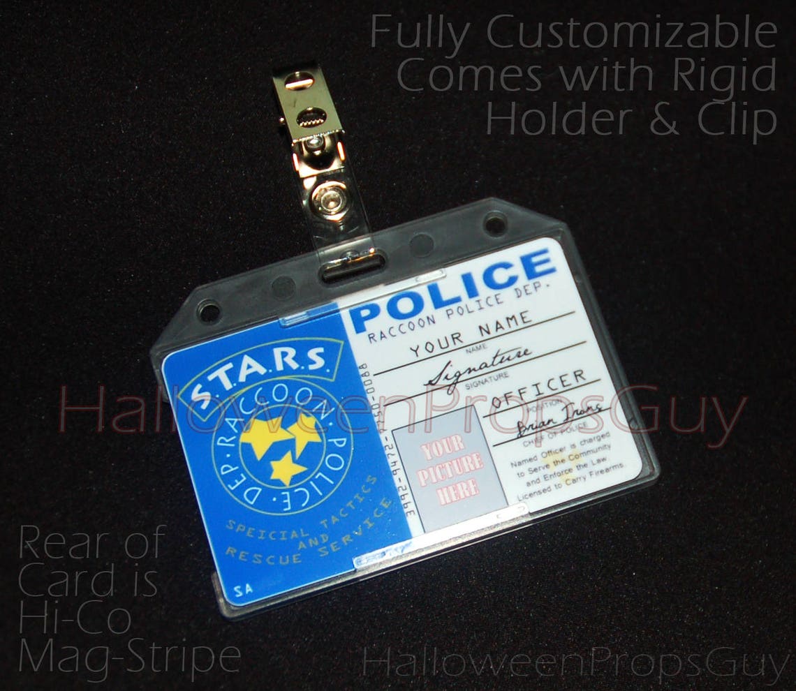 Resident Evil Style Raccoon Police Custom ID Card Printed on - Etsy