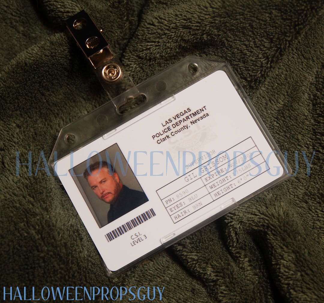 CSI Tv Show Replica ID Card W/ Rigid Holder Choice: Gil Grissom ...