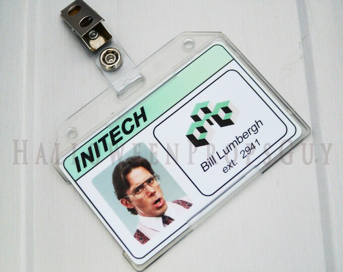 OFFICE SPACE Style Initech Pvc ID Card Replica W/ Rigid Holder & Clip ...