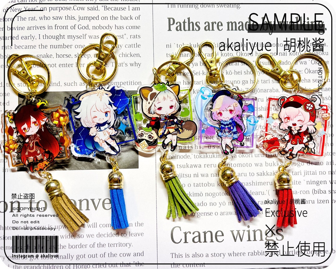 Genshin Impact Chibi Keychains Zhongli Qiqi Klee - Etsy