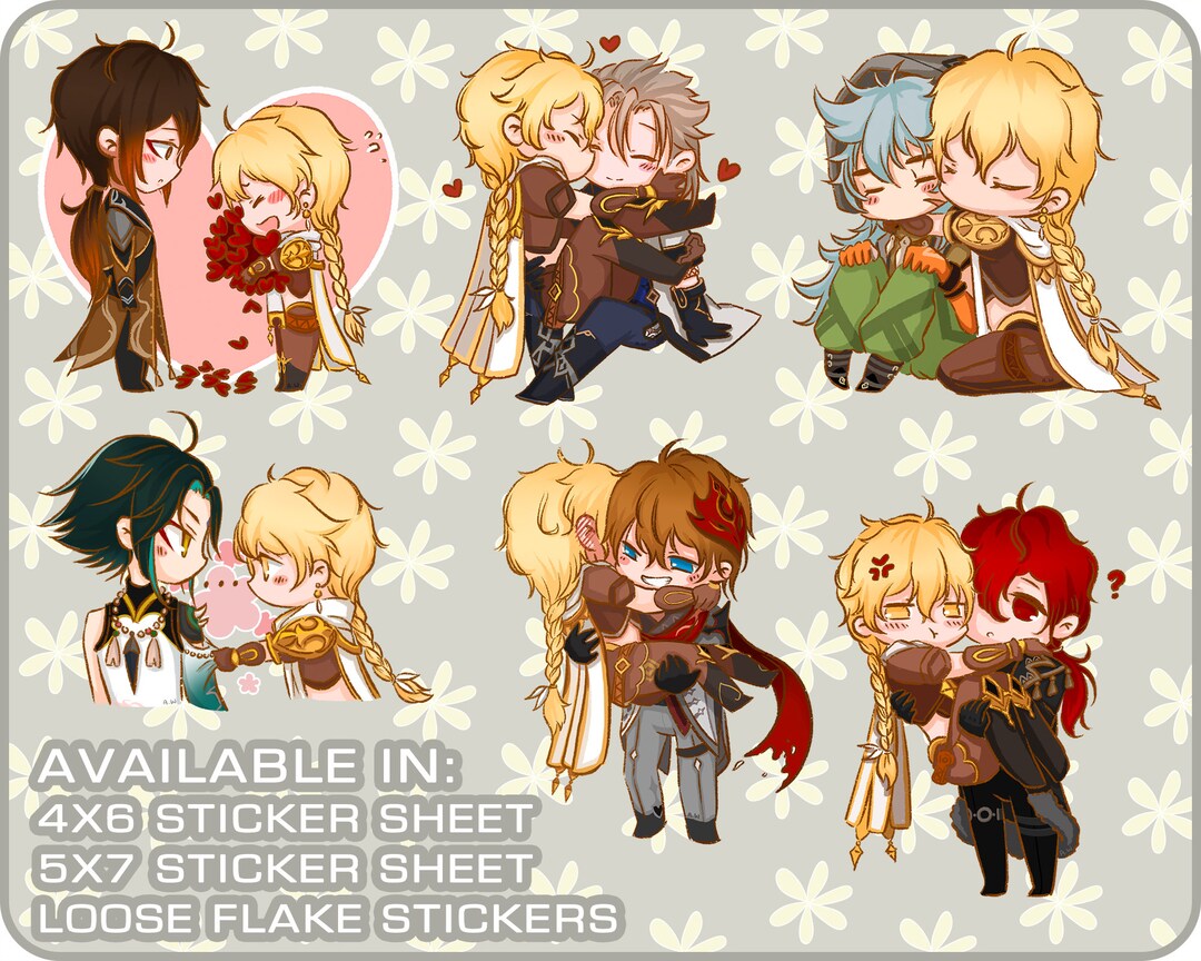 Genshin Impact Aether CP Paper Sticker Sheets/flake Sticker Pack - Etsy