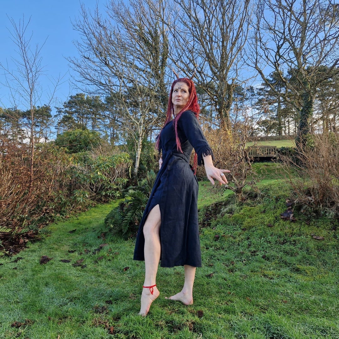 Black Kimono, Maxi Dress, Shamanic Robe, Handmade / Sustainable ...