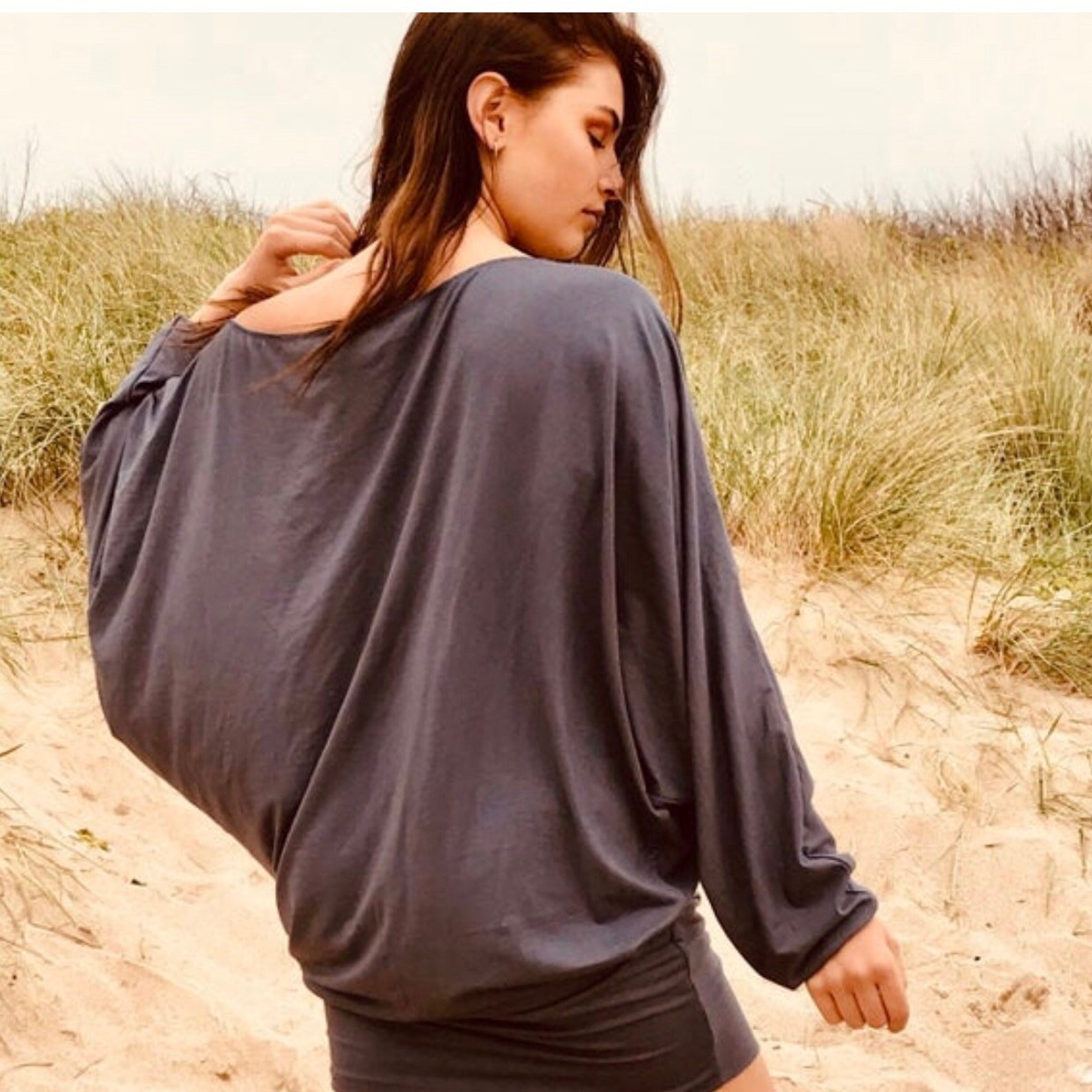 Loose Purple Top Oversized Top Batwing Top Purple Hippie | Etsy
