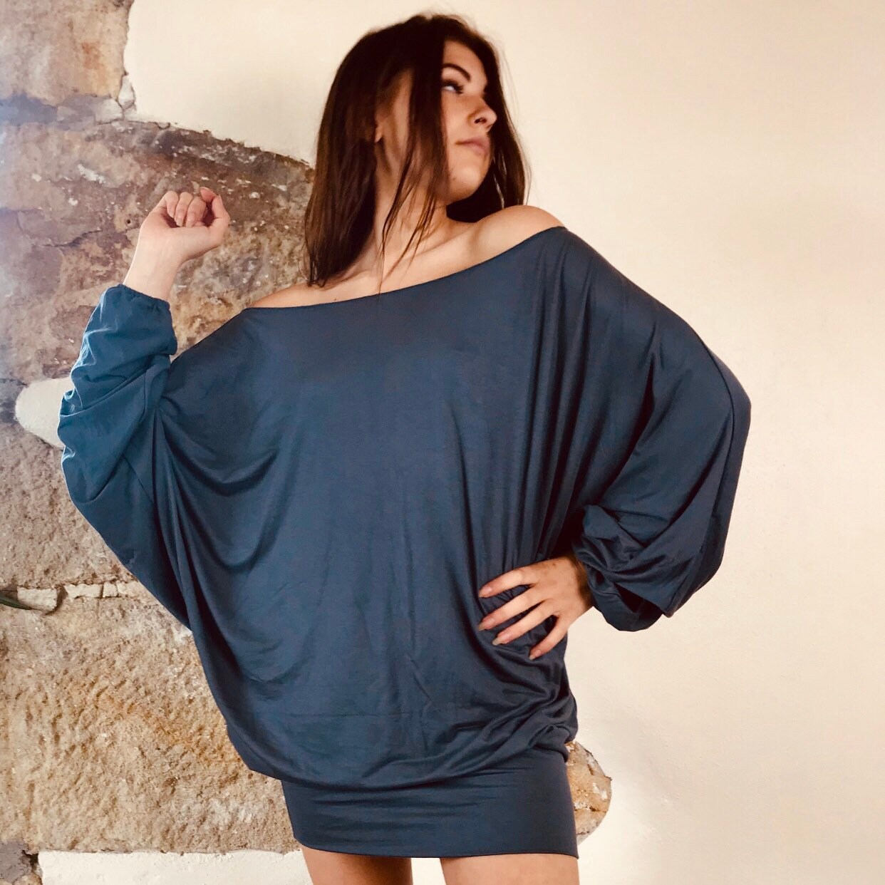 Batwing Top Oversized Top Loose Top off the Shoulder Top | Etsy