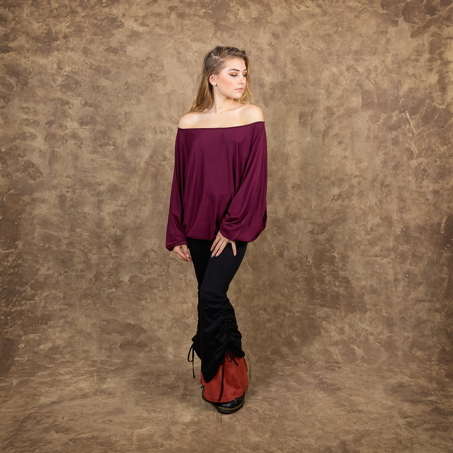 Loose Purple Top Oversized Top Batwing Top Purple Hippie | Etsy