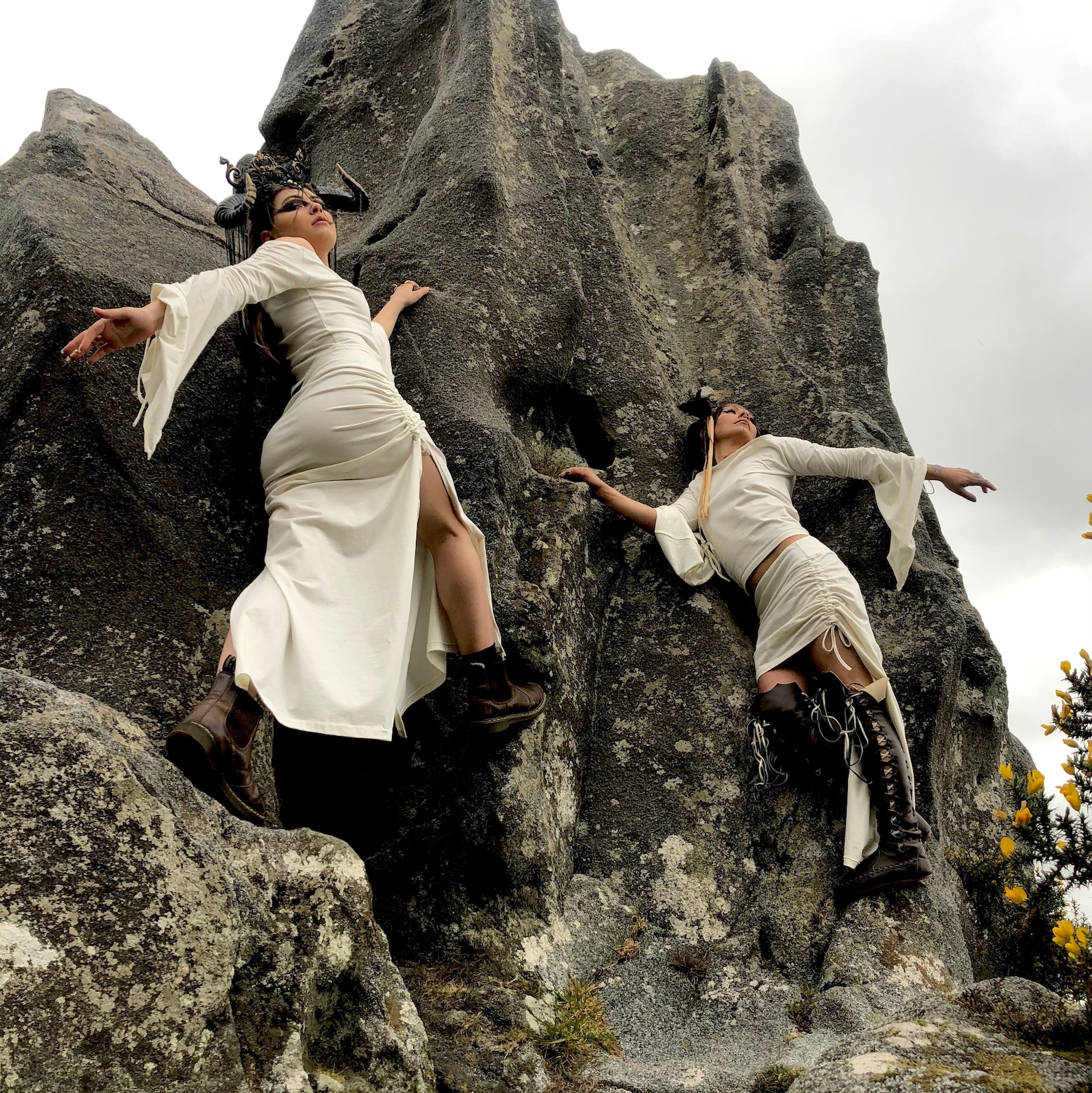 Gothic Wedding White Witch Bohemian Top Scrunch Sleeve | Etsy