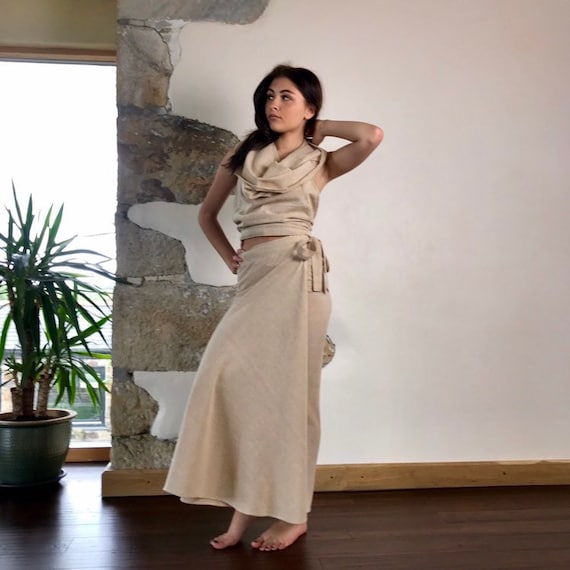 Wrap Around Skirt Natural Jute Maxi Skirt Long Hippy Skirt - Etsy