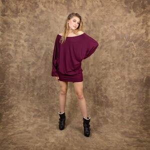 Loose Purple Top, Oversized Top, Batwing Top, Purple Hippie Top, Plus ...