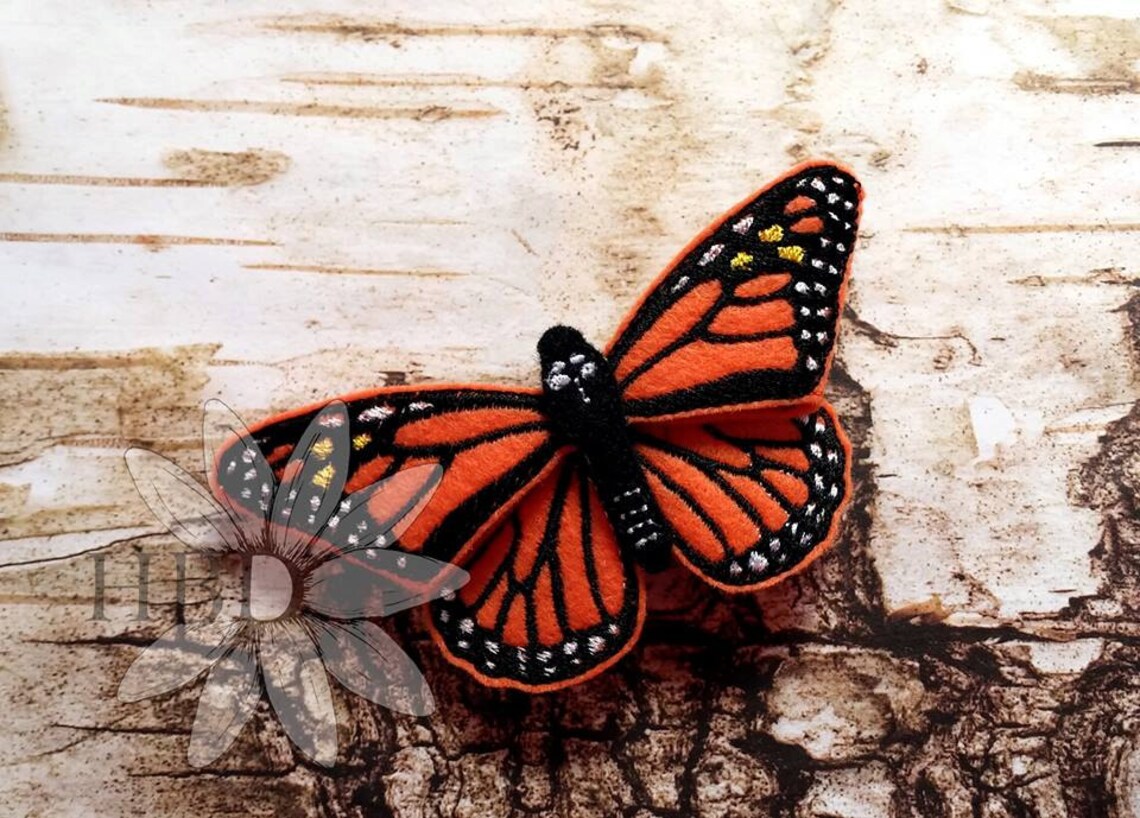 Monarch Butterfly Bow Digital Embroidery Design - Three Different Sizes ...