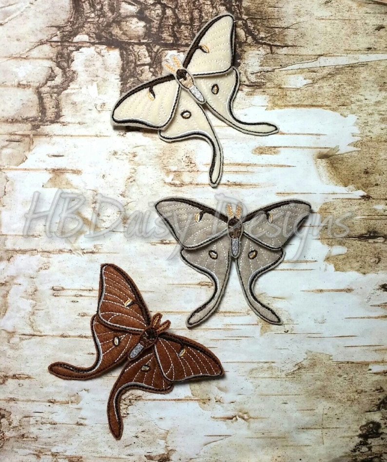 Luna Moth Bow Digital Embroidery Design - Three Different Sizes! - Etsy