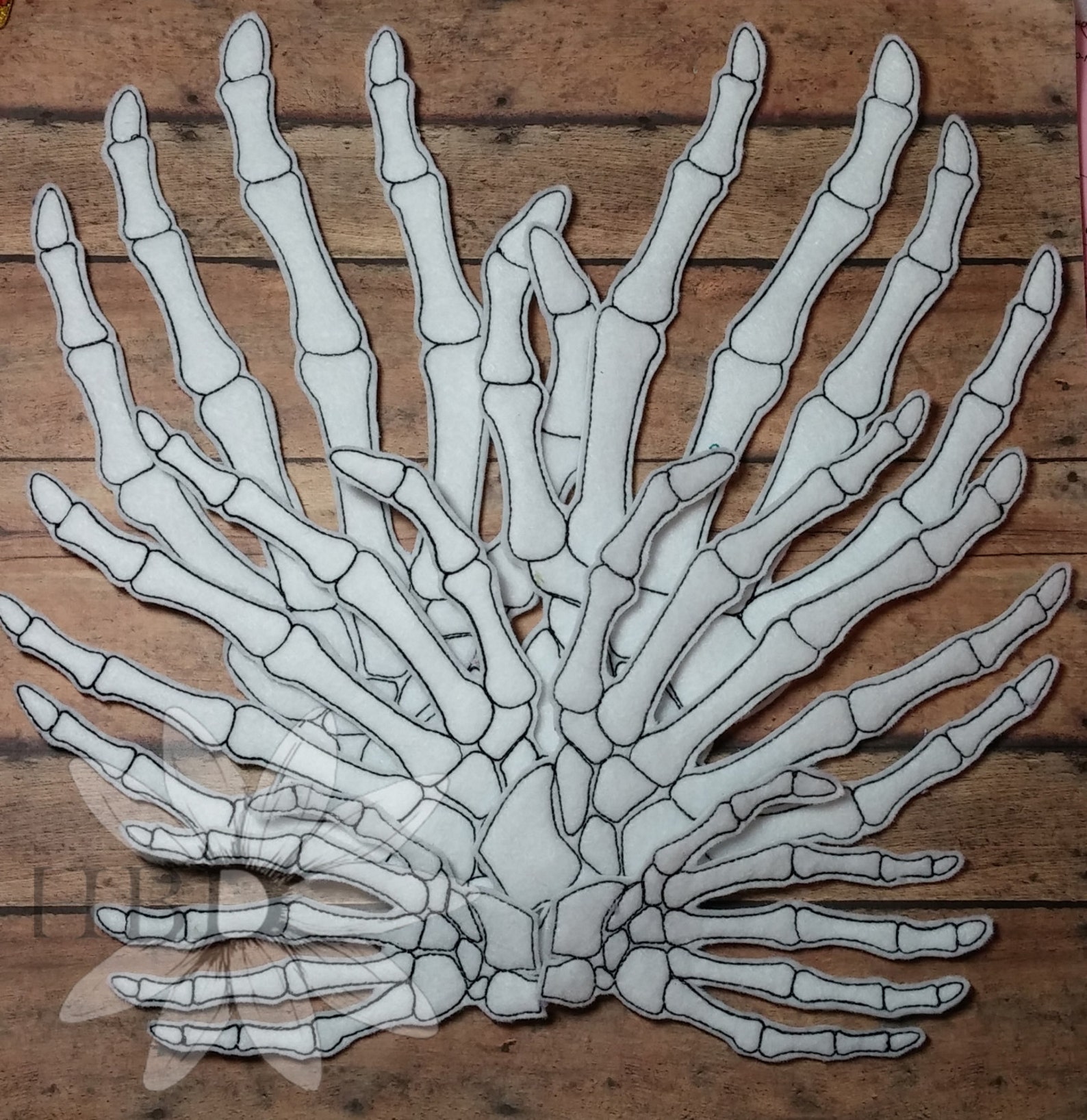 Skelly Hand Large Machine Embroidery Design- FOUR Different Sizes! - Etsy