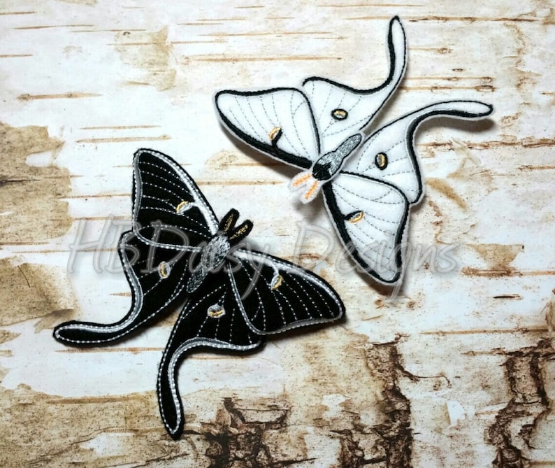 Luna Moth Bow Digital Embroidery Design - Three Different Sizes! - Etsy