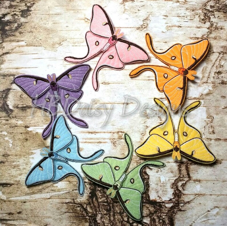 Luna Moth Bow Digital Embroidery Design - Three Different Sizes! - Etsy