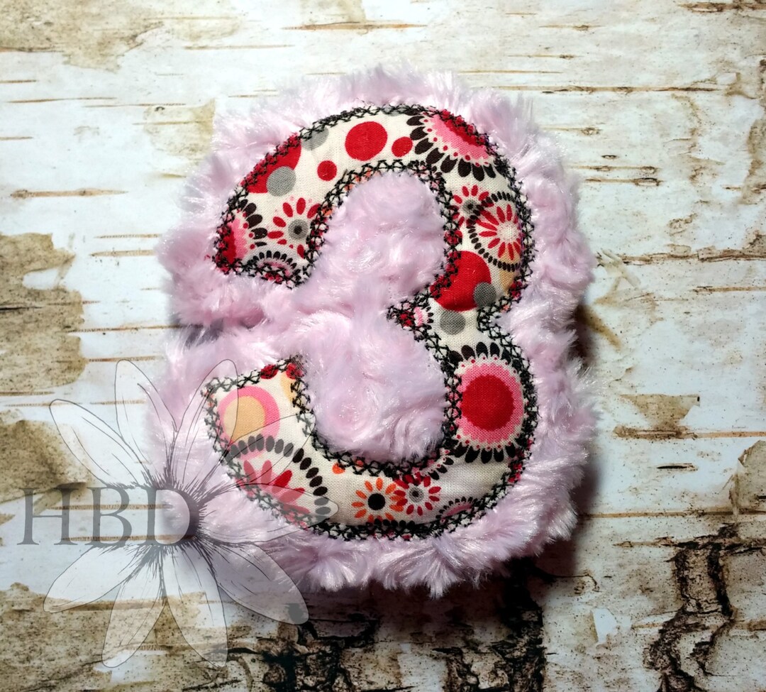 ITH Number 3 Plush Digital Embroidery Design - FOUR Different Sizes ...