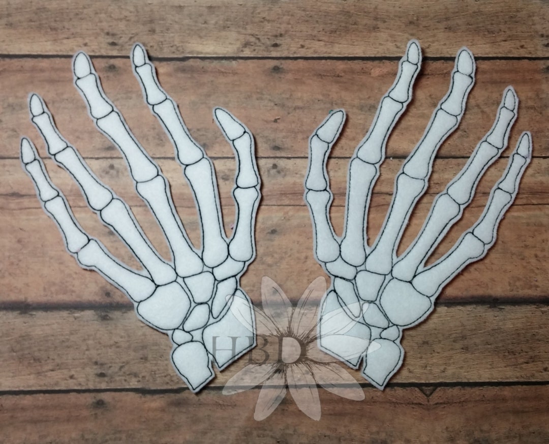 Skelly Hand Large Machine Embroidery Design- FOUR Different Sizes! - Etsy