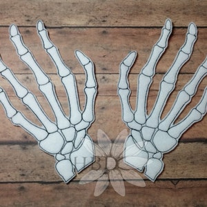 Skelly Hand Large Machine Embroidery Design- FOUR Different Sizes! - Etsy