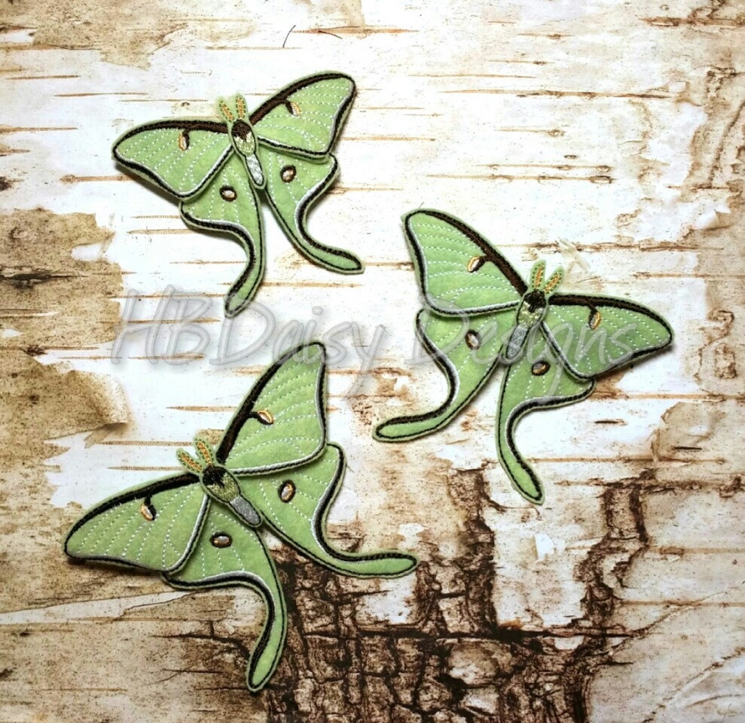 Luna Moth Bow Digital Embroidery Design - Three Different Sizes! - Etsy