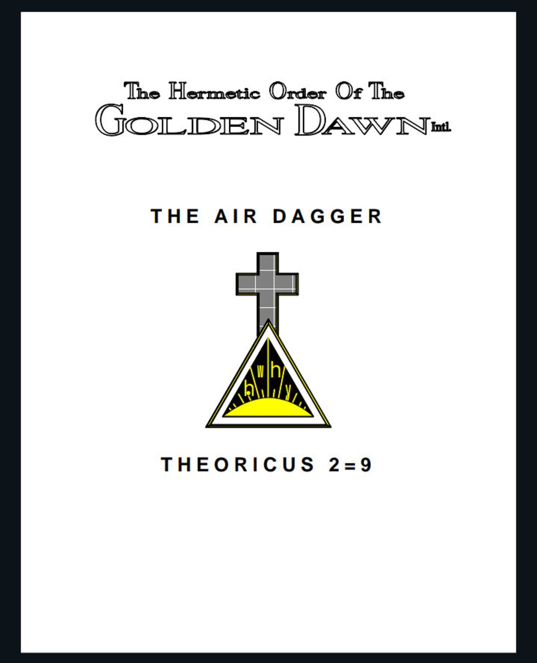 Pamphlet on the Construction of the Golden Dawn Air Dagger (pdf) - Etsy