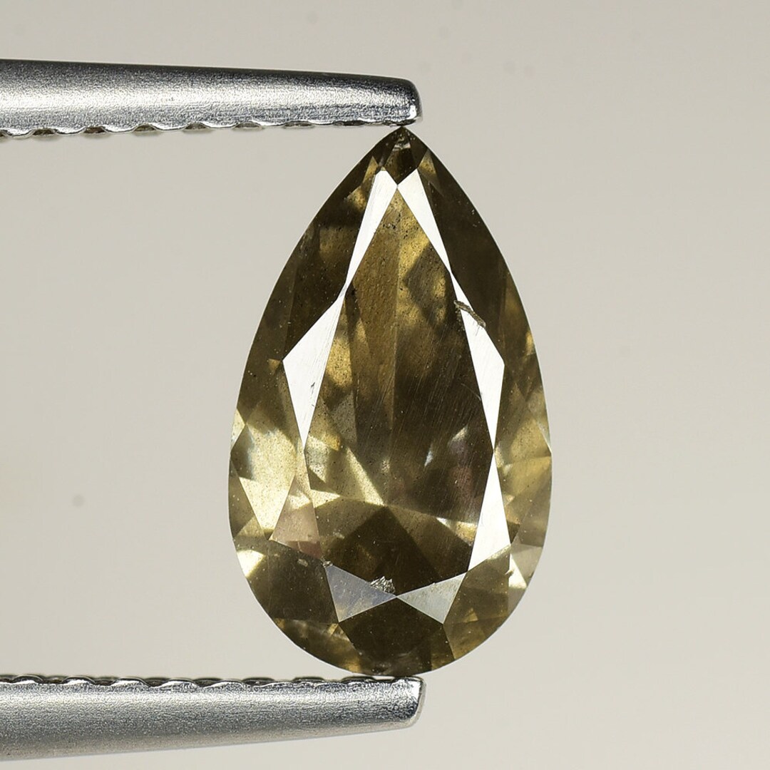 1.05cts Dark Gray Pear Natural Loose Diamond "see Video" - Etsy