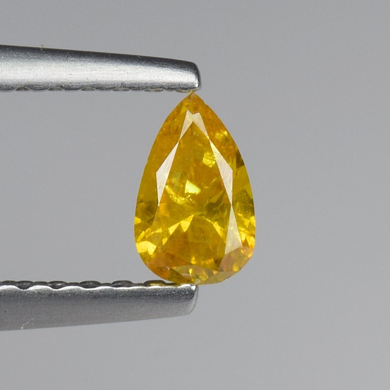 Craft Supplies & Tools Materials 0.16cts Yellow Pear Natural Loose ...