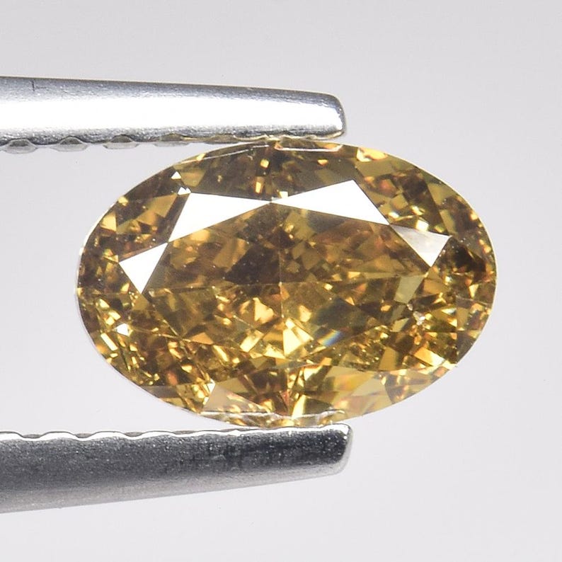 1.00cts Yellowish Brown Oval Natural Loose Diamond "see Video" - Etsy