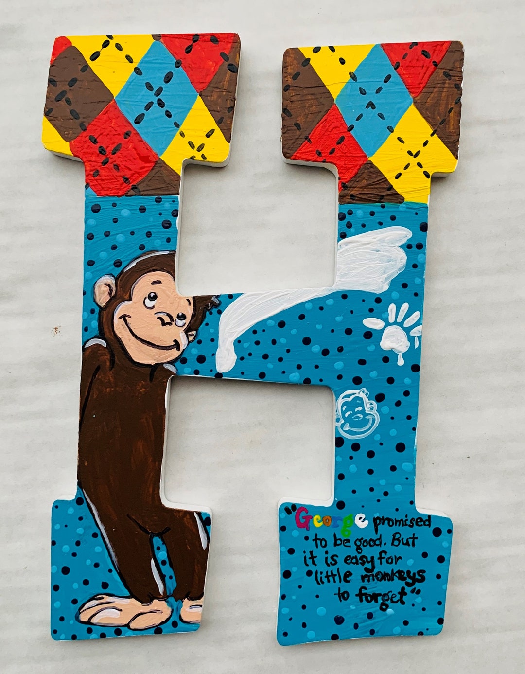 Character Letters Custom Hand Painted Wooden Wall Letters Price per ...