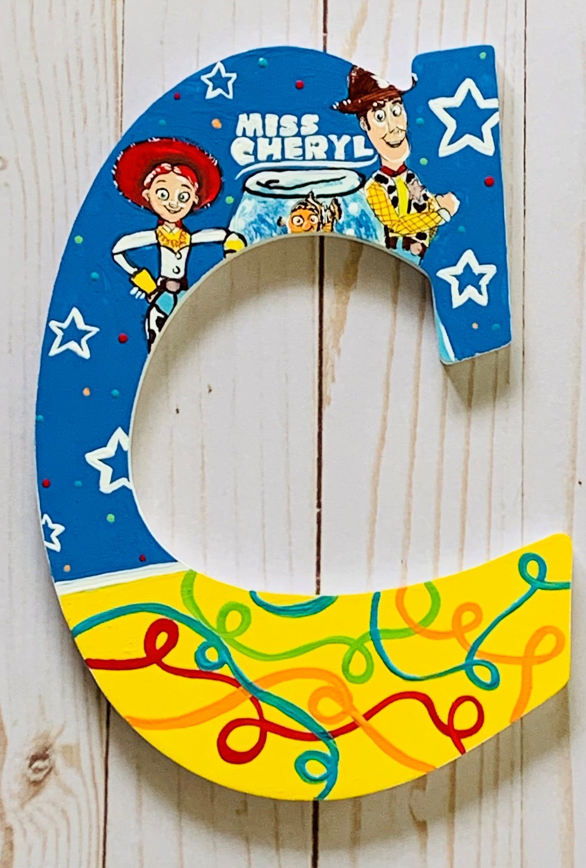 Custom Character Hand Painted Wall Letter Price per Letter - Etsy