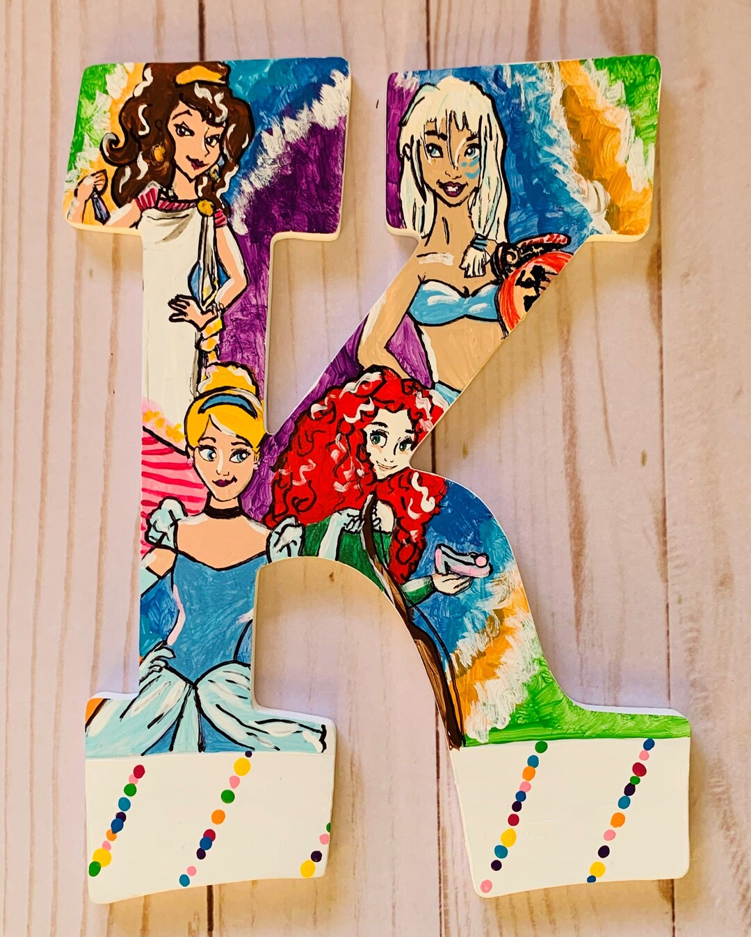 Custom Character Hand Painted Wall Letter Price per Letter - Etsy