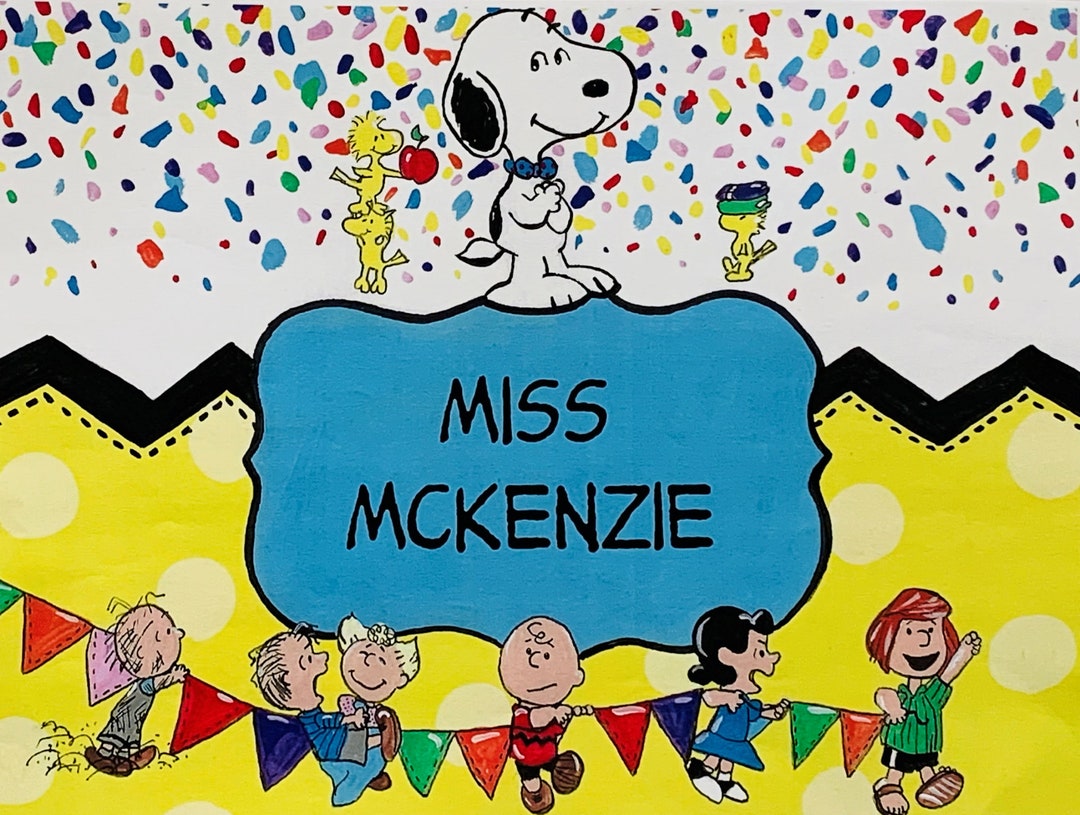 Oh Peanuts! Confetti Personalized Teacher Sign - Etsy