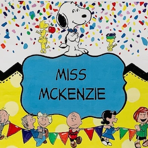 Oh Peanuts Confetti Personalized Teacher Sign - Etsy