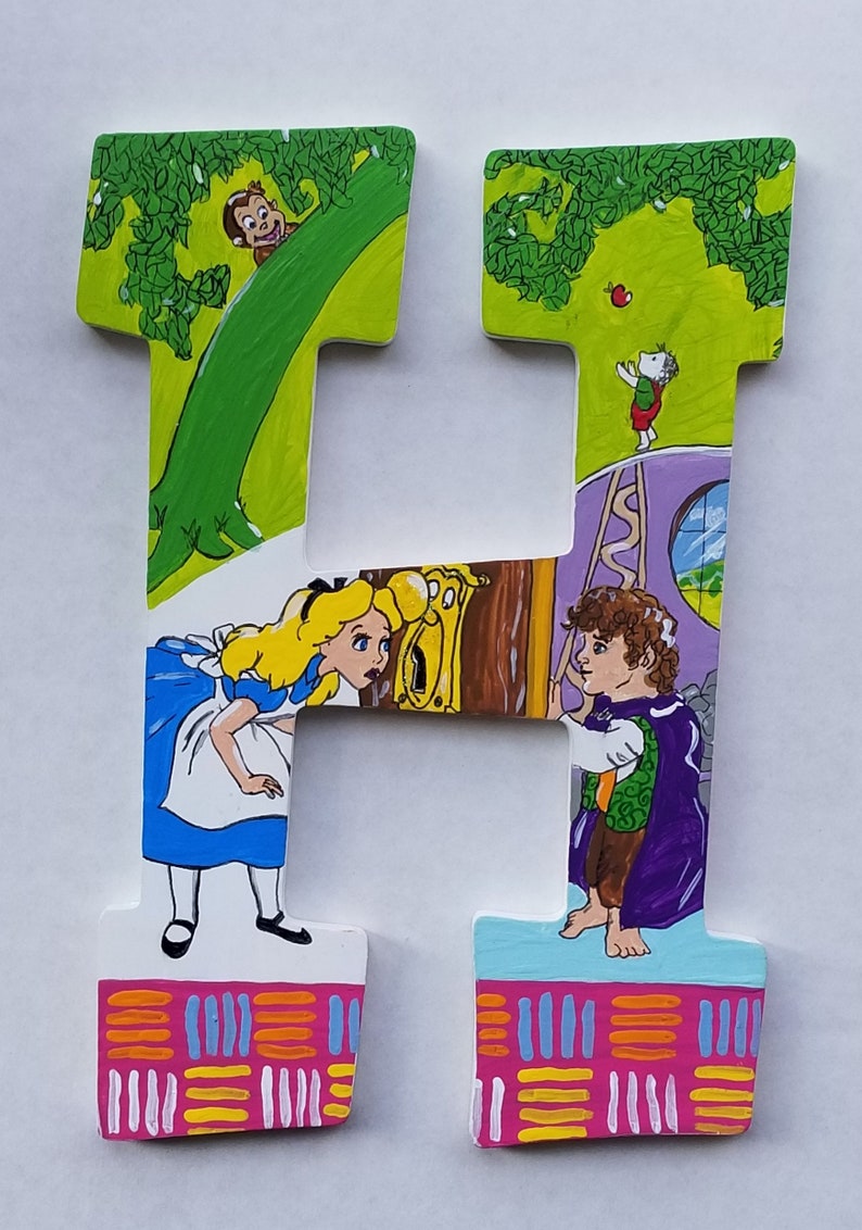 Custom Character Hand Painted Wall Letter Price per Letter - Etsy