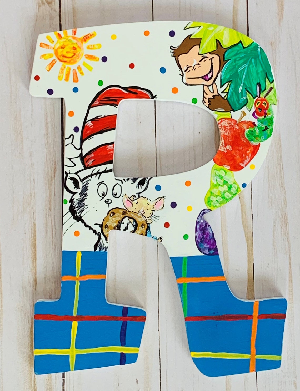 Character Letters Custom Hand Painted Wooden Wall Letters - Etsy