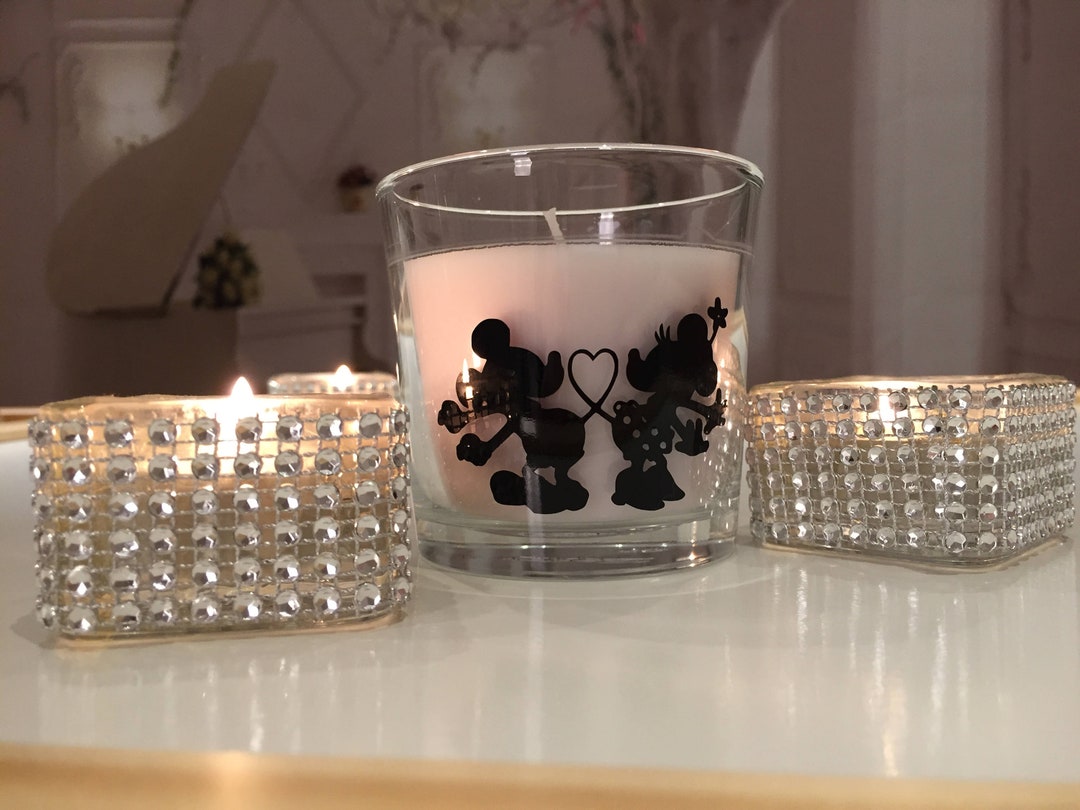 Minnie and Mickey Mouse Candle. Valentines Day, Wedding, Engagement ...