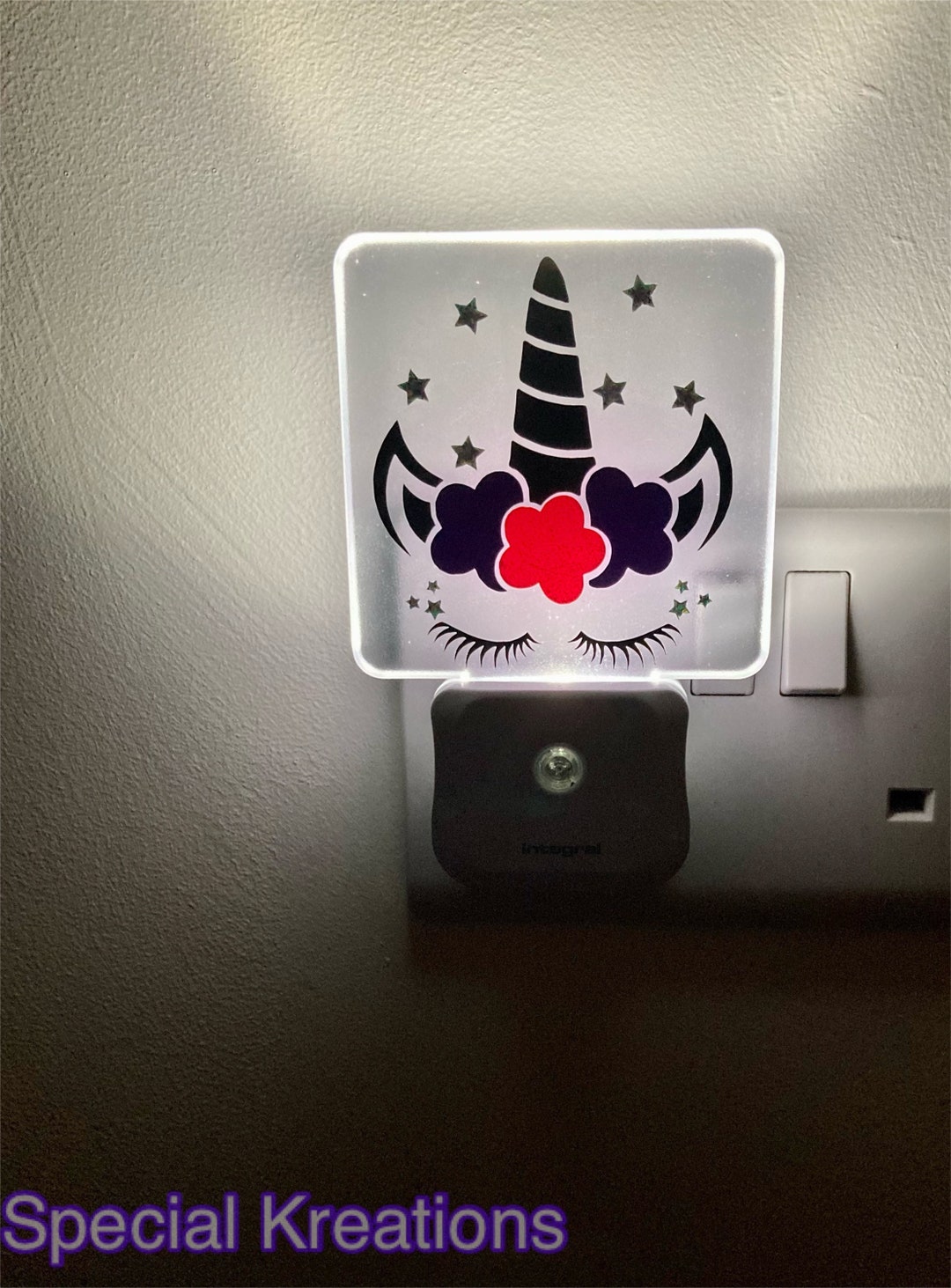 Unicorn Night Light: Auto Sensor, Sparkly Stars Nursery Decor - Etsy UK