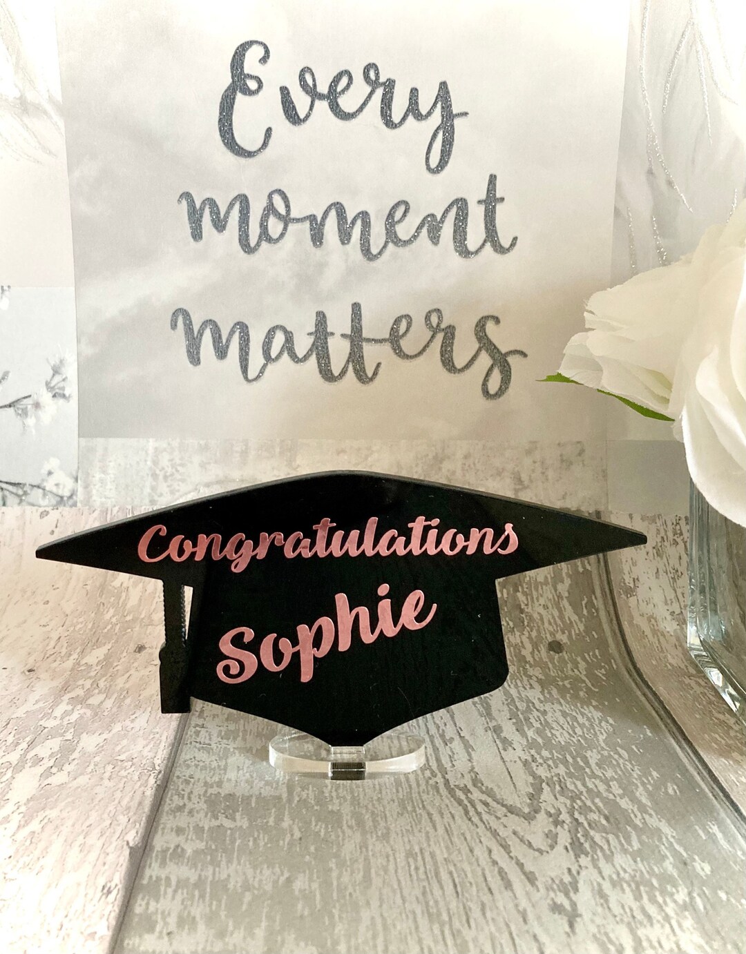 Freestanding Acrylic Mortar Board Style Keepsake Graduation Gift - Etsy UK